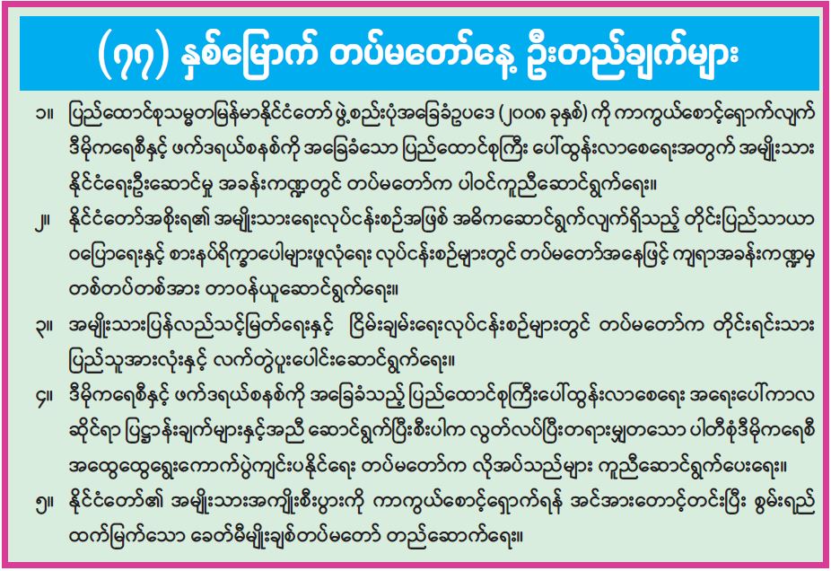 ၇၇ နှစ်မြောက် တပ်မတော်နေ့ ဦးတည်ချက်များ Ministry Of Information